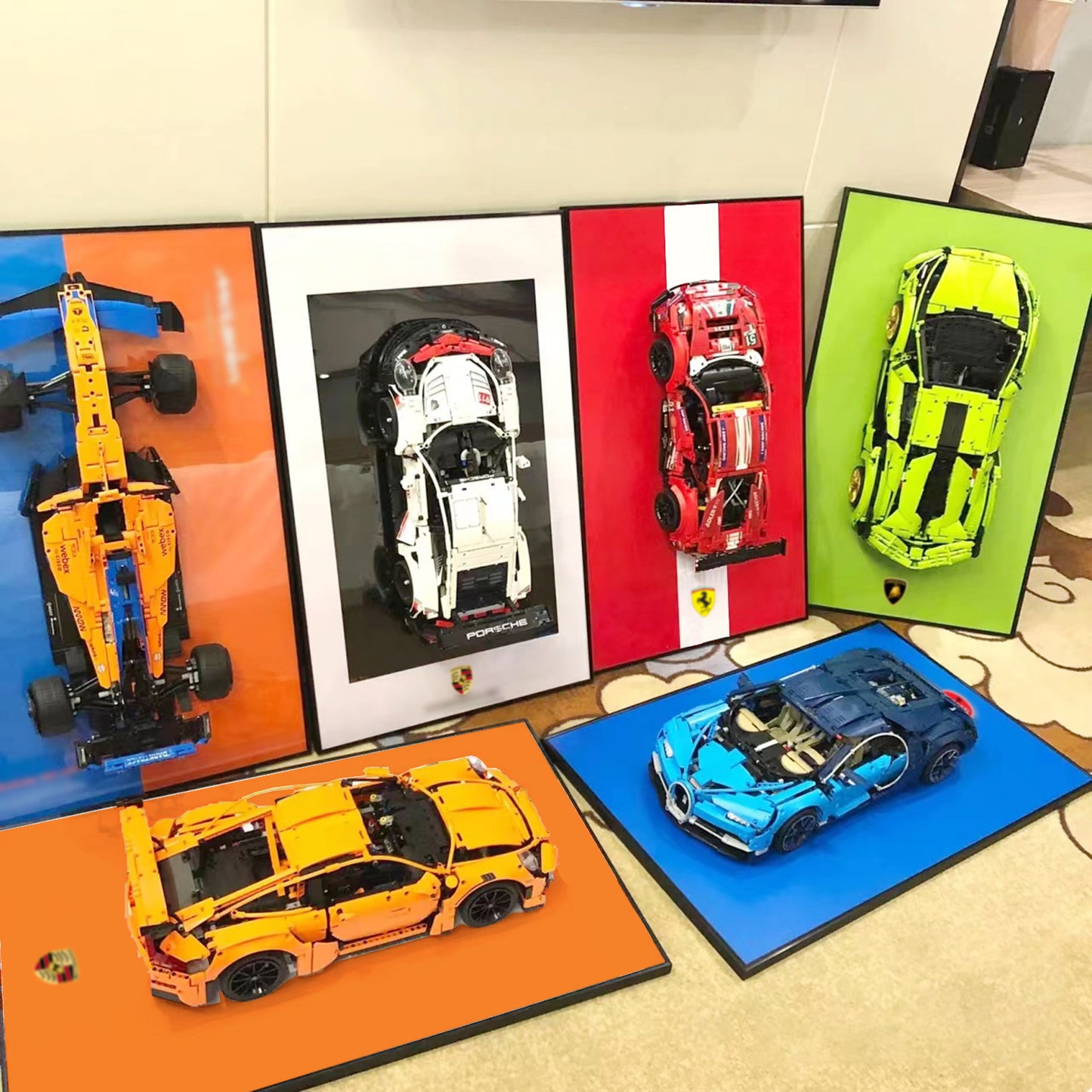 iLuane Display Wallboard for Lego Technic Bugatti Chiron 42083 Race Ca